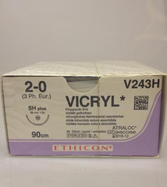Vicryl 2-0 SH, 90cm J243H (V243H) - Jan F Andersen